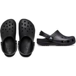 Crocs Kinder Clog "Classic K", Gr. 29, schwarz, Croslite , unifarben, Schuhe, Sommerschuh, Hausschuh, Badeschuh mit schwenkbarem Fersenriemchen