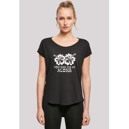 F4NT4STIC Damen T-Shirt "You had me at Aloha", schwarz, Gr. XS, Obermaterial: 100% Baumwolle, Shirts, Premium Qualit&auml;t