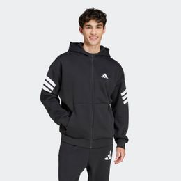 Herren Sweatshirt "M FI 3S FZ", schwarz, Gr. S, adidas Sportswear, Obermaterial: 67% Polyester, 33% Baumwolle, Sweatshirts