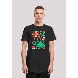 F4NT4STIC Herren T-Shirt "Marvel Universe Iron Man And Hulk Weihnachten", schwarz, Gr. S, Obermaterial: 100% Baumwolle, Shirts, Print