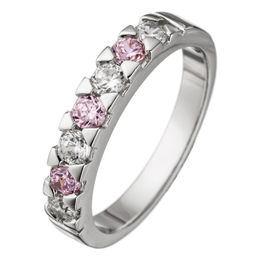 Jobo Damen Silberring, 54, Silber 925 (Sterlingsilber), silber, Silber 925 (Sterlingsilber), Fingerringe, 925 Silber mit rosa Zirkonia