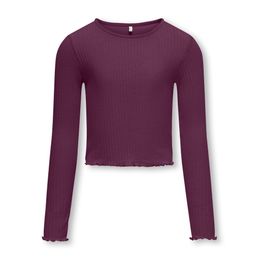 KIDS Only Mädchen Langarmshirt "KOGNELLA L/S O-NECK TOP JRS NOOS", lila, Gr. 134, unifarben, Jersey, Obermaterial: 65% Polyester, 30% Viskose, 5%