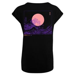 F4NT4STIC Damen T-Shirt "PLUS SIZE Kanagawa Welle", schwarz, Gr. 4XL, Obermaterial: 100% Baumwolle, Shirts, Print