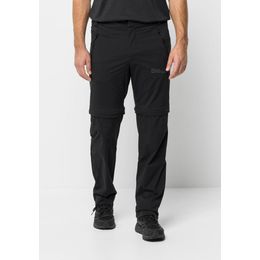 Jack Wolfskin Herren Trekkinghose "GLASTAL ZIP OFF PANTS M", schwarz, Gr. 48, OBERSTOFF: 94% POLYAMID, 6% ELASTHAN; LINING: 100% POLYESTER, Hosen