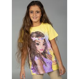 TOPMODEL M&auml;dchen Kurzarmshirt "TOPModel", gelb, Basic, Gr. 140, Jersey, Obermaterial: 100% Baumwolle, Shirts, mit tollem Top Model Frontmotiv