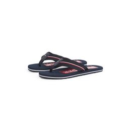 Tommy Hilfiger Herren Zehentrenner "CORPORATE HILFIGER BEACH SANDAL", Gr. 39, blau, Textil, Schuhe, Sommerschuh, Flats, Bequemschuh mit Streifen