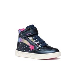Geox Mädchen Sneaker "J SKYLIN GIRL Blinkschuh", Gr. 25, bunt, Synthetik, Textil, kontrastfarbene Details, Schuhe, Schnürboots, Blinkschuh mit