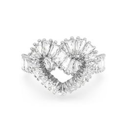 Swarovski Damen Fingerring "Matrix Cocktail Herz", 60, Metall, 2,5mm, silber, Metall, Fingerringe, mit Swarovski Kristall