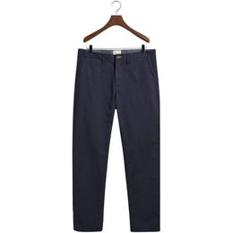 Gant Herren Chinohose "REGULAR TWILL CHINOS", blau, Gr. 34, unifarben, Twill, Obermaterial: 98% Baumwolle, 2% Elasthan, Hosen, Regumit gefütterten
