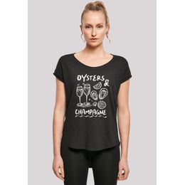 F4NT4STIC Damen T-Shirt "Oysters And Champagne Summer", schwarz, Gr. XS, Obermaterial: 100% Baumwolle, Shirts, Premium Qualit&auml;t