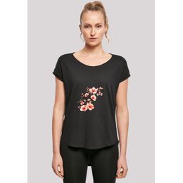 F4NT4STIC Damen T-Shirt "Rosa Blumenzweig 3D", schwarz, Gr. XS, Obermaterial: 100% Baumwolle, Shirts, Premium Qualit&auml;t