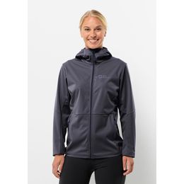 Jack Wolfskin Damen Softshelljacke "FELDBERG HOODY W", grau, Gr. XL, 100% POLYESTER, Jacken
