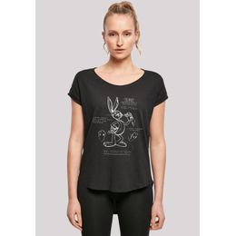 F4NT4STIC Damen T-Shirt "Looney Tunes Bugs Bunny Drawing Instruction", schwarz, Gr. XS, Obermaterial: 100% Baumwolle, Shirts, Print