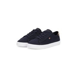 Tommy Hilfiger Damen Plateausneaker "VULC CANVAS LACE UP SNEAKER", Gr. 35, blau, Baumwolle, Schuhe, Freizeitschuh, Halbschuh, Schnürschuh, in