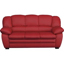 2,5-Sitzer COTTA "Casino", rot, B:191cm H:88cm T:92cm, 64% POLYURETHAN (PU) / 25% POLYESTER (PES) / 11% BAUMWOLLE (CO), Sofas, Polstergarnitur, auch als Set erh&auml;ltlich