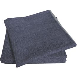 Stoffserviette Adam "Uni Light Collection" Gr. 1, blau (dunkelblau), B:30cm L:30cm, Obermaterial: 73% Leinen, 27% Baumwolle, Servietten