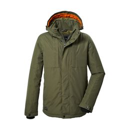 G.I.G.A. by Killtec Funktionsjacke "GW 56 MN JCKT", Herren, Gr. M, grün (olivgrün), Oberstoff: 88% Polyester, 12% Baumwolle, Futter: 100% Polyester (recycelt), Wattierung: 100% Polyester, G.I.G.A. DX BY KILLTEC, Jacken, Wasser- und winddichte Winterjacke mit abnehmbarer Kapuze