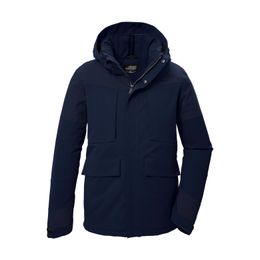 Funktionsjacke Killtec "KOW 81 MN JCKT", Herren, Gr. L, blau (navy), Oberstoff: 100% Polyester, Futter: 100% Polyester, Wattierung: 100% Polyester (recycelt), Jacken, Wasserdichte Herrenjacke mit abnehmbarer Kapuze und vielen Taschen