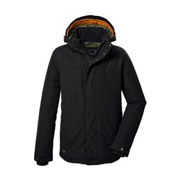 G.I.G.A. by Killtec Funktionsjacke "GW 56 MN JCKT", Herren, Gr. M, schwarz, Oberstoff: 88% Polyester, 12% Baumwolle, Futter: 100% Polyester (recycelt), Wattierung: 100% Polyester, G.I.G.A. DX BY KILLTEC, Jacken, Wasser- und winddichte Winterjacke mit abnehmbarer Kapuze