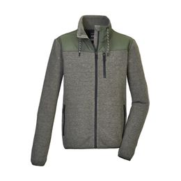 G.I.G.A. by Killtec Fleecejacke "GW 35 MN KNTFLC JCKT", Herren, Gr. L, grün (olivgrün), Oberstoff 1: 85% Polyester (recycelt), 13% Viskose, 2% Elasthan/ Oberstoff 2: 100% Polyester (recycelt), G.I.G.A. DX BY KILLTEC, Jacken, Strick Fleecejacke mit verstellbarem Kragen und Zipper-Taschen