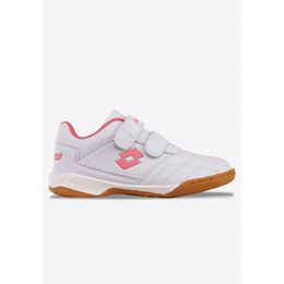 Hallenschuh Lotto, Gr. 31, weiß (weiß, fr.pink), Synthetik, Sportlich, Schuhe, mit Klettverschluss