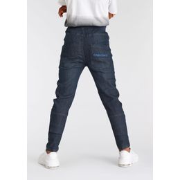 Schlupfjeans Chiemsee "Stretch-Jeans für Jungen", Jungen, Gr. 170, N-Gr, blau (schwarz, denim), Denim/Jeans, Obermaterial: 75% Baumwolle, 24% Polyester, 1% Elasthan, Basic schmal, Jeans, schmale Beinform, Used-Waschung, niedrige Leibhöhe