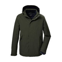 Funktionsjacke Killtec "KOW 4 MN JCKT", Herren, Gr. M, gr&uuml;n (moosgr&uuml;n), Obermaterial: 100% Polyester;Futter: 100% Polyester;F&uuml;llung: 100% Polyester, Jacken Funktionsjacke, Wasser- und winddichte Herrenjacke, atmungsaktiv, abnehmbare Kapuze