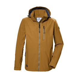 G.I.G.A. by Killtec Funktionsjacke "GS 81 MN JCKT", Herren, Gr. L, gelb (curry), Oberstoff: 100% Polyester, Futter: 100% Polyester (recycelt), G.I.G.A. DX BY KILLTEC, sportlich, Jacken, Wasserabweisende Herrenjacke, abnehmbare Kapuze