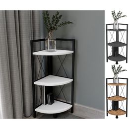 Vcm Holz Metall Eckregal Aufbewahrung Stand Regal Bücherregal Deko Bücher Standregal Insasi 2
