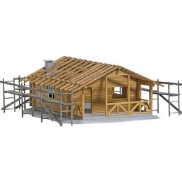 Busch 1855 H0 Blockhütte im Bau