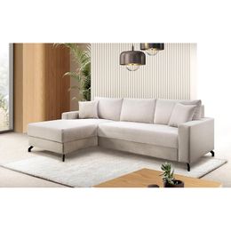 exxpo - SOFA FASHION Ecksofa »Quattro L-Form, B/T: 247/162 cm« wahlweise mit Bettfunktion, Bettkasten beige