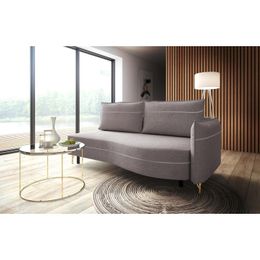exxpo - SOFA FASHION Loungesofa »Ortis mit toller Kontrastnaht, Solitärmöbel, bequem, schmale Armlehne« Schlafsofa mit Bettfunktion und Bettkasten,...