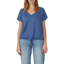 s.Oliver Kurzarmbluse mit Tunnelzug am Saum BLUE 44 44 Bluse von s.Oliver Red Label