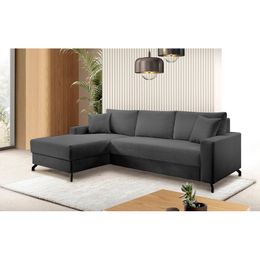 exxpo - SOFA FASHION Ecksofa »Quattro L-Form, B/T: 247/162 cm« wahlweise mit Bettfunktion, Bettkasten anthrazit