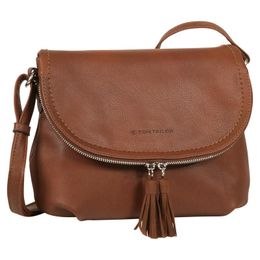 Tom Tailor Umhängetasche »LARY«, Crossbody Bag mit modischen Quasten am Zipper cognac
