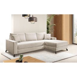 exxpo - SOFA FASHION Ecksofa »Quattro L-Form, B/T: 247/162 cm« wahlweise mit Bettfunktion, Bettkasten beige