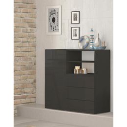 Inosign Highboard »Metis« Breite 110 cm Anthrazit Hochglanz 1 Tür