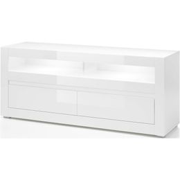 Inosign Lowboard &raquo;Carat&laquo; Breite 150 cm, wird mit 2 Leisten geliefert (weiss und grau) wei&szlig; FSC -zertifizierter Holzwerkstoff