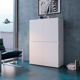 Inosign Highboard »Rimini« Höhe 129 cm Alpinweiß 4 Türen