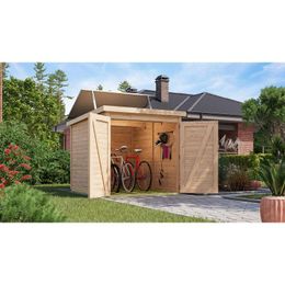Karibu Fahrradbox &raquo;Fahrradgarage 3 Solar&laquo; in verschiedenen Farben, mit Solarkit, BxTxH: 162,5x216x167 cm beige Holzwerkstoff