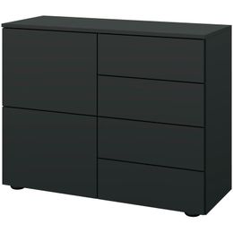 borchardt M&ouml;bel BORCHARDT M&Ouml;BEL Kommode Druck&ouml;ffner (Push-To-Open), h&ouml;henverstellbare Einlegeb&ouml;den schwarz-matt Made in Germany