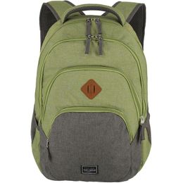 Travelite Laptoprucksack »BASICS Melange« Freizeitrucksack Arbeitsrucksack Schulrucksack Reiserucksack Grau-Grün B/H/T: 31 cm x 45 cm x 16 cm...
