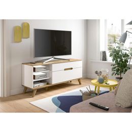 Home Affaire Lowboard &raquo;Alesund, Breite 140 cm, 1 Klappe, 1 Schubkasten, konischer Fu&szlig;&laquo; Scandi-Look, TV-M&ouml;bel, TV-Schrank, TV-Lowboard, Mediaboard, 