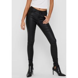 Only Lederimitathose »ONLANNE K MID WAIST COATED PNT NOOS« black XL (42) - Länge 30 Länge 30 XL (42) Sehr figurbetonte Stretchhose von Only