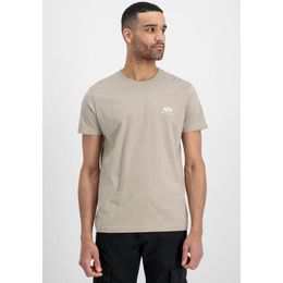 Alpha Industries Rundhalsshirt »BASIC T SMALL LOGO« vintage sand XL XL Kurzarm und eingefasster Rundhalsausschnitt für klassischen Look