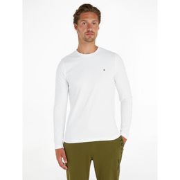 Tommy Hilfiger Longsleeve &raquo;TOMMY LOGO LONG SLEEVE TEE&laquo; mit Logodruck wei&szlig; L (52) L (52) Kontrastfarbene Logostickerei am &Auml;rmel