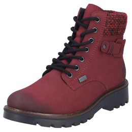Rieker Winterstiefelette, Winterboots mit wasserabweisender TEX-Membran bordeaux used 42 42 Schnürstiefelette mit gepolstertem Strickkragen