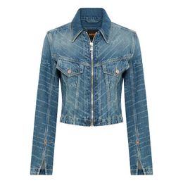 BOSS Orange Jeansjacke »DENIM ZIP TRACK JACKET Premium Damenmode« Slim Fit, All-Over Laserprint Medium Blue 426 L L Jeansjacke von BOSS Orange...