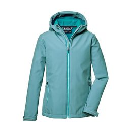 Killtec Softshelljacke &raquo;KOS 358 GRLS SFTSHLL JCKT&laquo; Wind- und wasserabweisend, PFAS-frei impr&auml;gniert graugr&uuml;n 152 152 M&auml;dchen Softshelljacke mit Kapuze