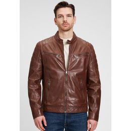 Mauritius Lederjacke »GBDerry LAORV« mit Stehkragen, Reißverschluss, Schulterpasse cognac XL